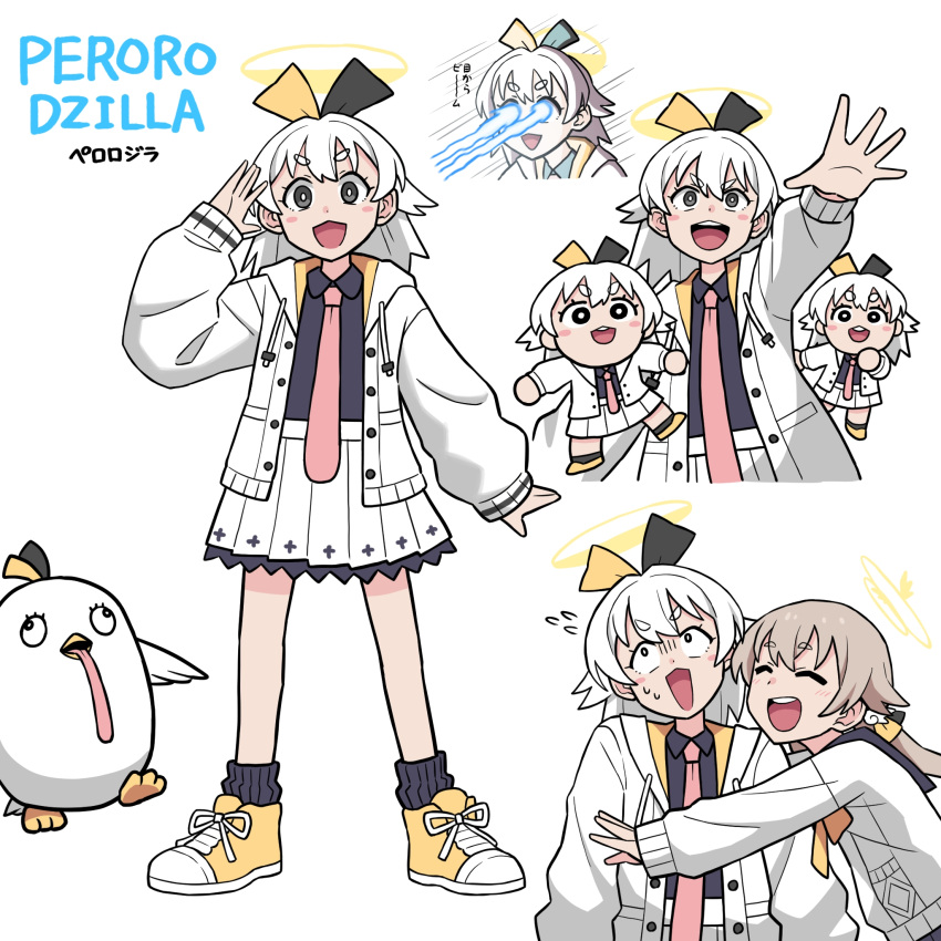 Safebooru - 2girls bird blue archive character name chibi closed eyes ...