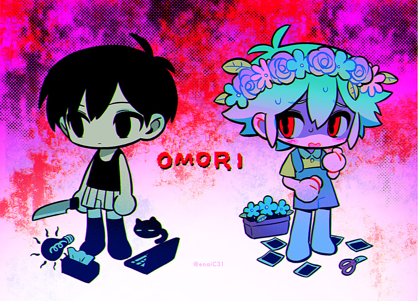 Safebooru - 2boys antenna hair basil (headspace) (omori) basil (omori ...