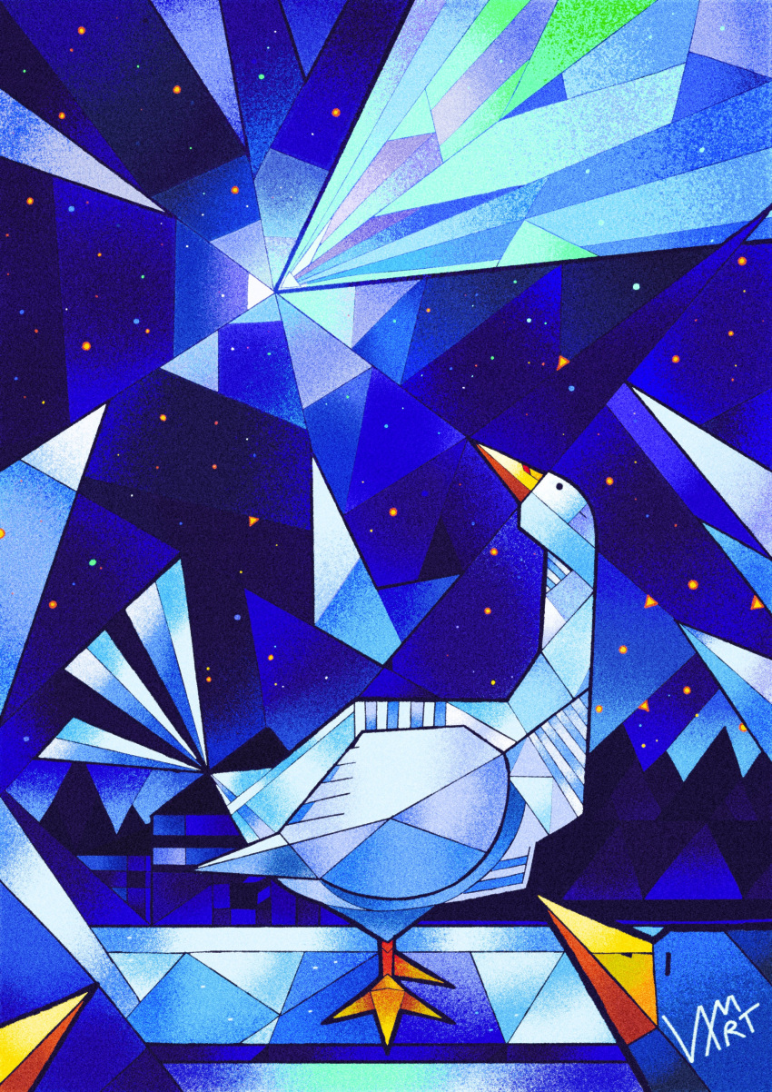 Safebooru - absurdres animal focus bird blue theme commentary duck ...