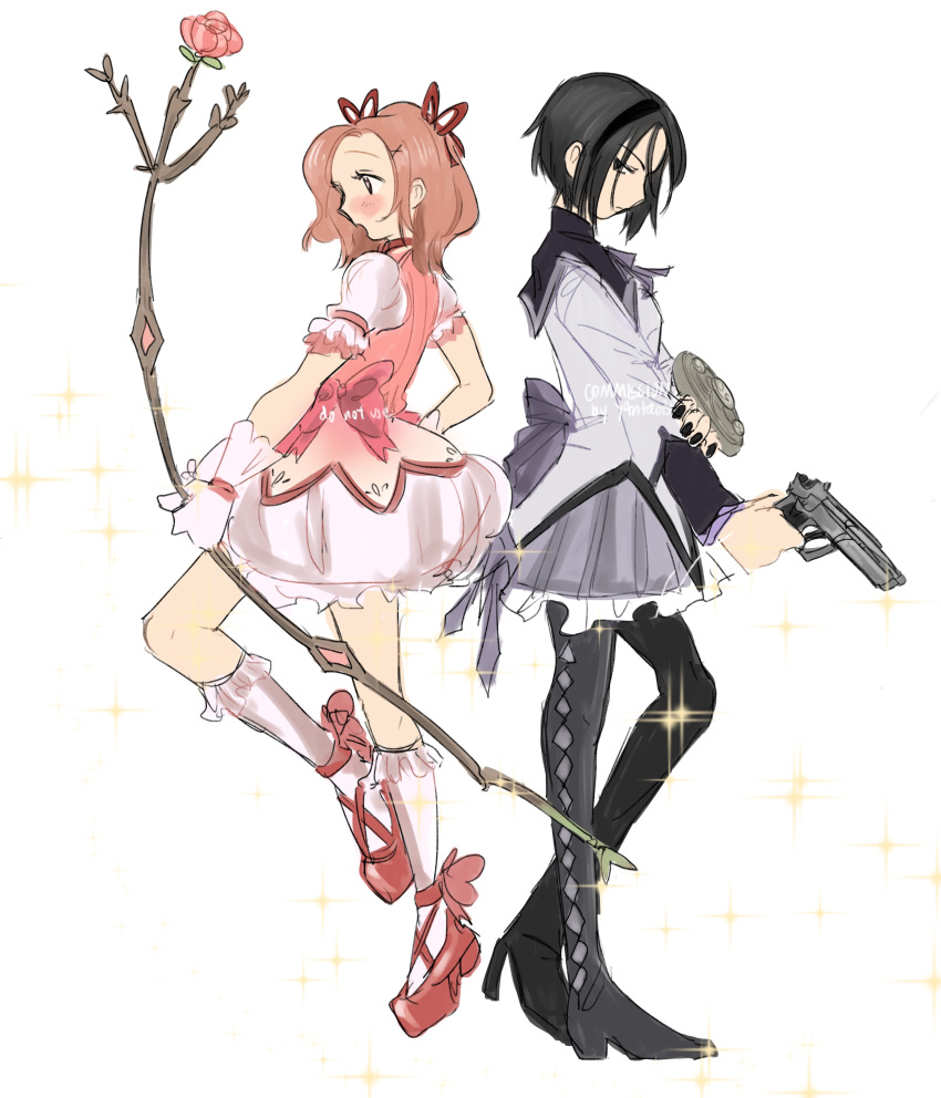 Safebooru - 2girls absurdres akemi homura akemi homura (cosplay) akemi homura (magical girl ...