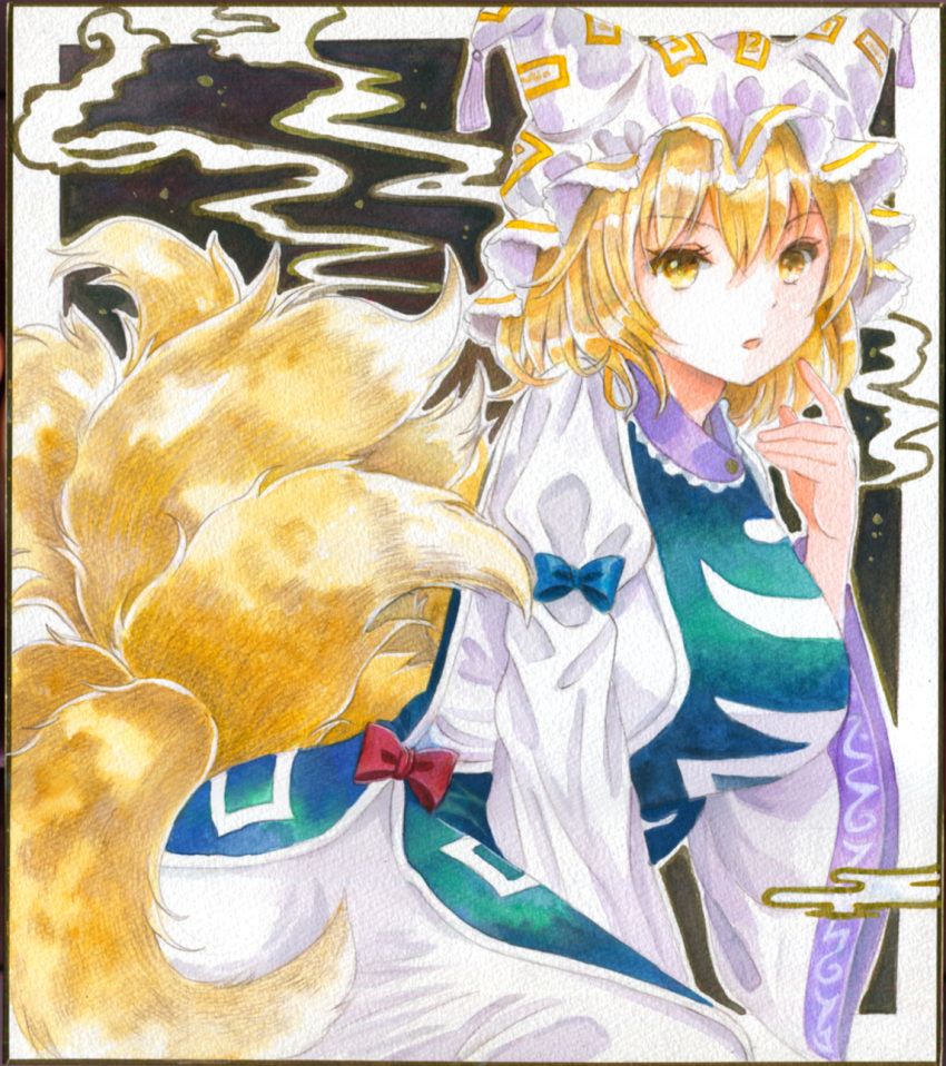 Safebooru - 1girl :o blonde hair blue bow blue tabard bow breasts ...