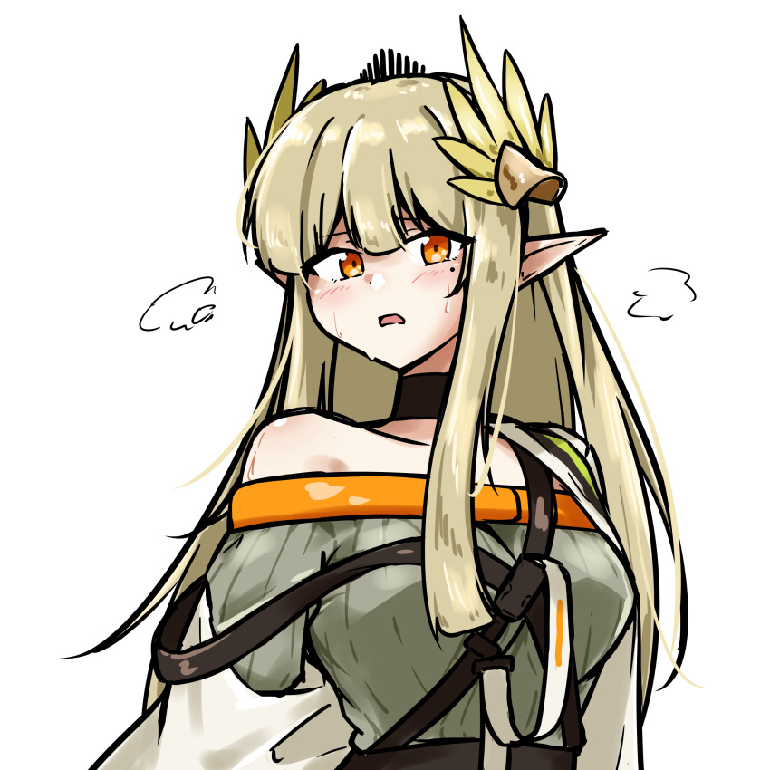 Safebooru - 1girl absurdres arknights bare shoulders black choker black outline blonde hair ...