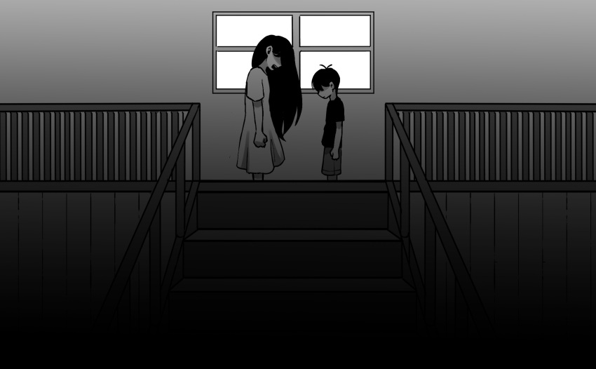 Safebooru - 1boy 1girl dress faceless faceless female faceless male greyscale highres k toast ...