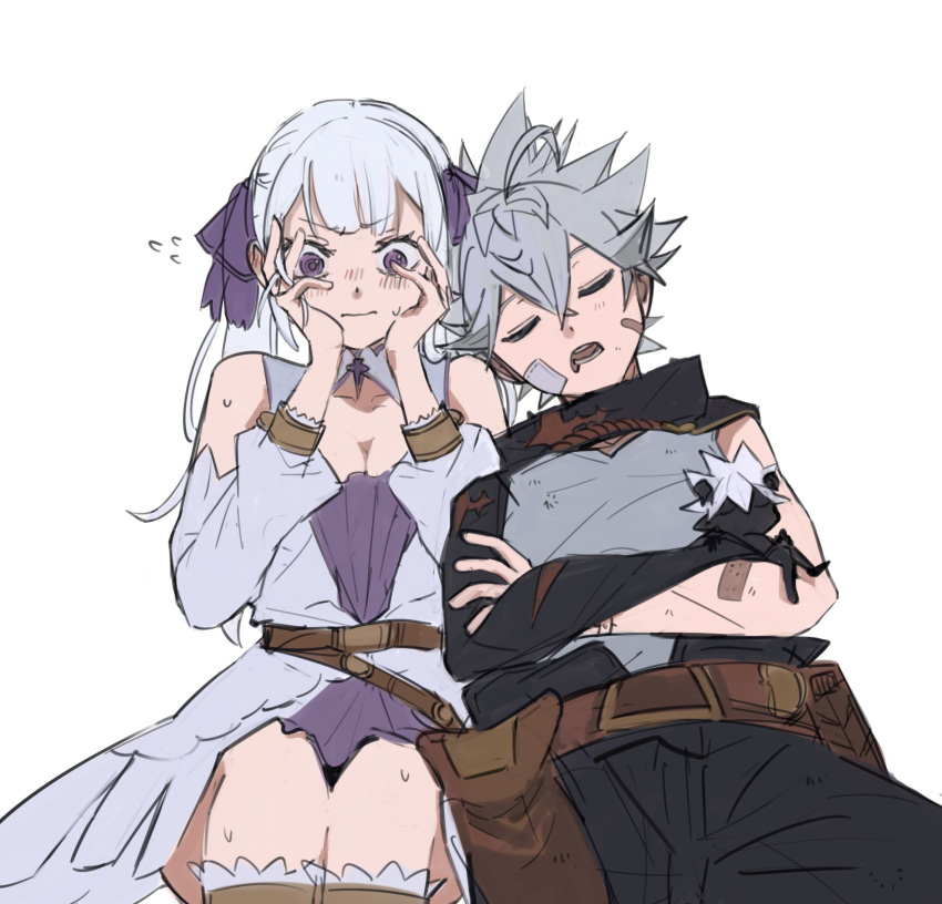 Safebooru - asta (black clover) belt black clover black pants blush demon dress flustered grey ...