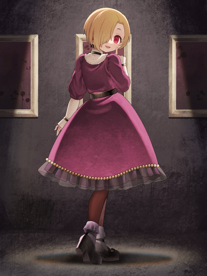 Safebooru - 1girl absurdres blonde hair bobby socks commission dokodemonai dress full body hair ...