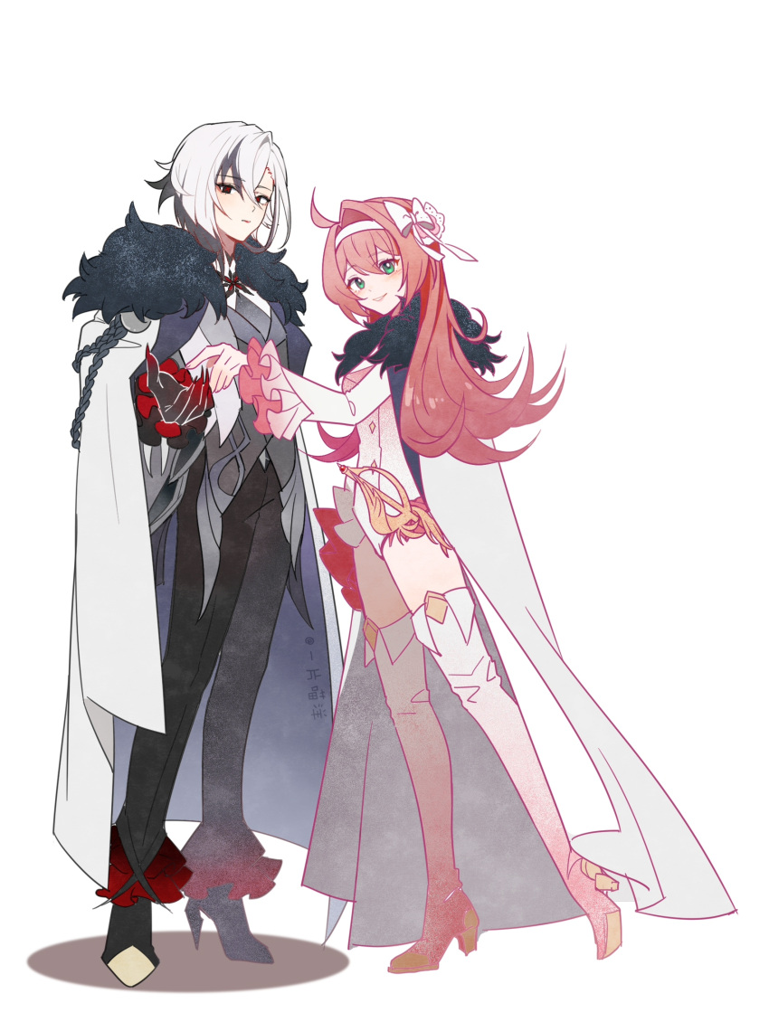 Safebooru - 2girls absurdres aged up ahoge aiguillette alternate costume arlecchino (genshin ...