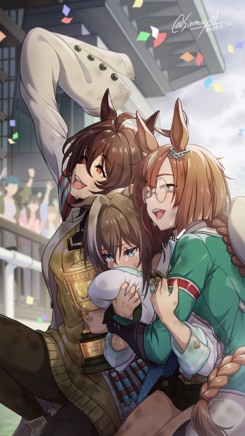 Safebooru - 3girls agnes tachyon (umamusume) ahoge animal ears cheval grand (umamusume) dirty ...