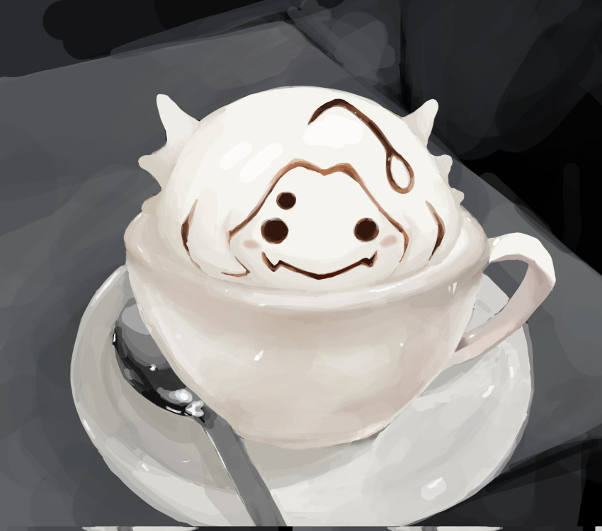 Safebooru - anglerfish cappuccino commentary cup fish foam food food ...