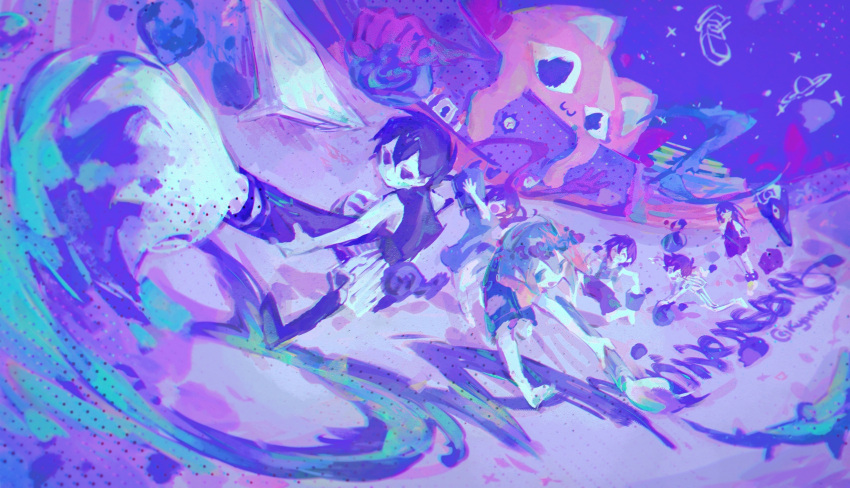 Safebooru - 2girls 4boys absurdres aubrey (headspace) (omori) aubrey (omori) basil (headspace ...