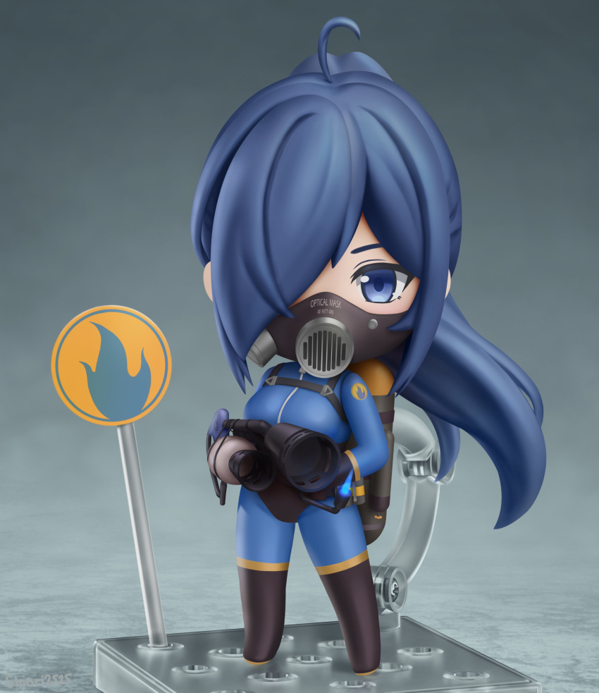 Safebooru - 1girl absurdres ahoge black footwear black gloves blu pyro ...