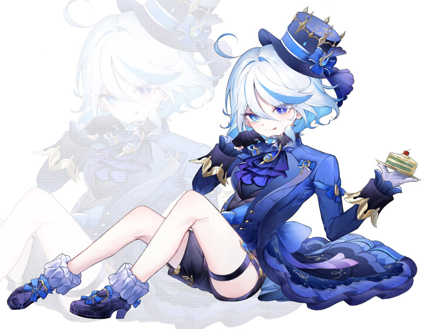 Safebooru - 1girl absurdres ahoge ascot asymmetrical gloves black footwear black shorts black ...