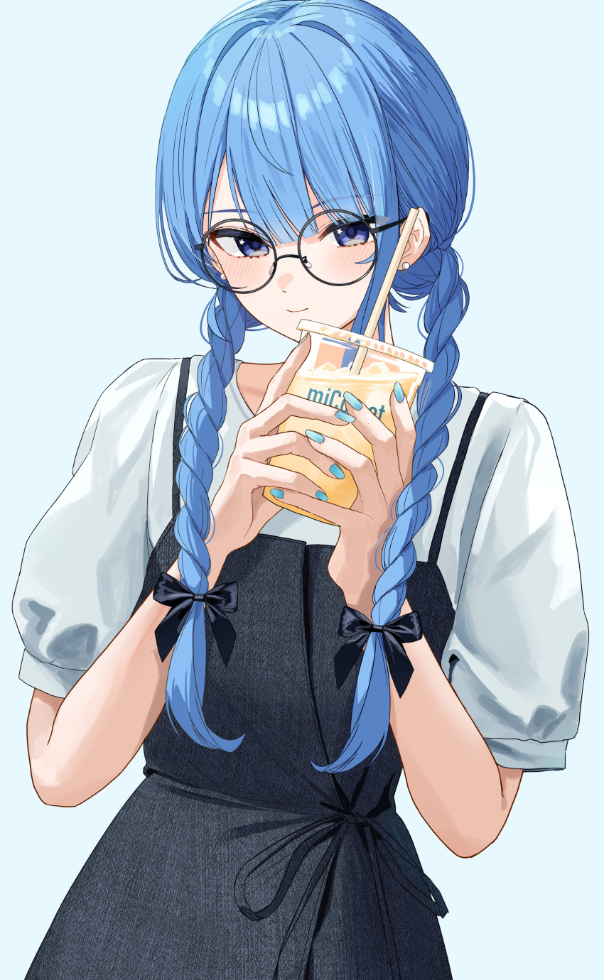 Safebooru - 1girl absurdres alternate costume alternate hairstyle black-framed eyewear black bow ...