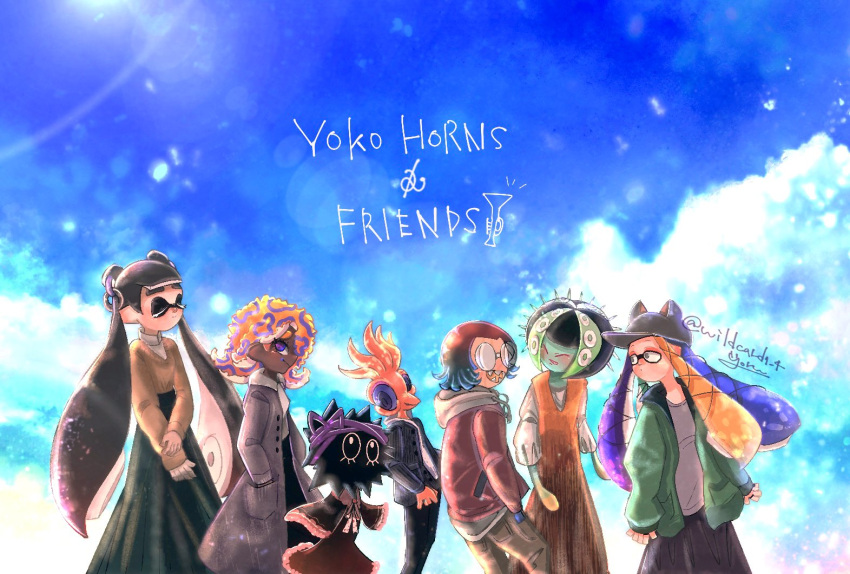 Safebooru - 1boy 6+girls aachin (splatoon) baseball cap black hair ...