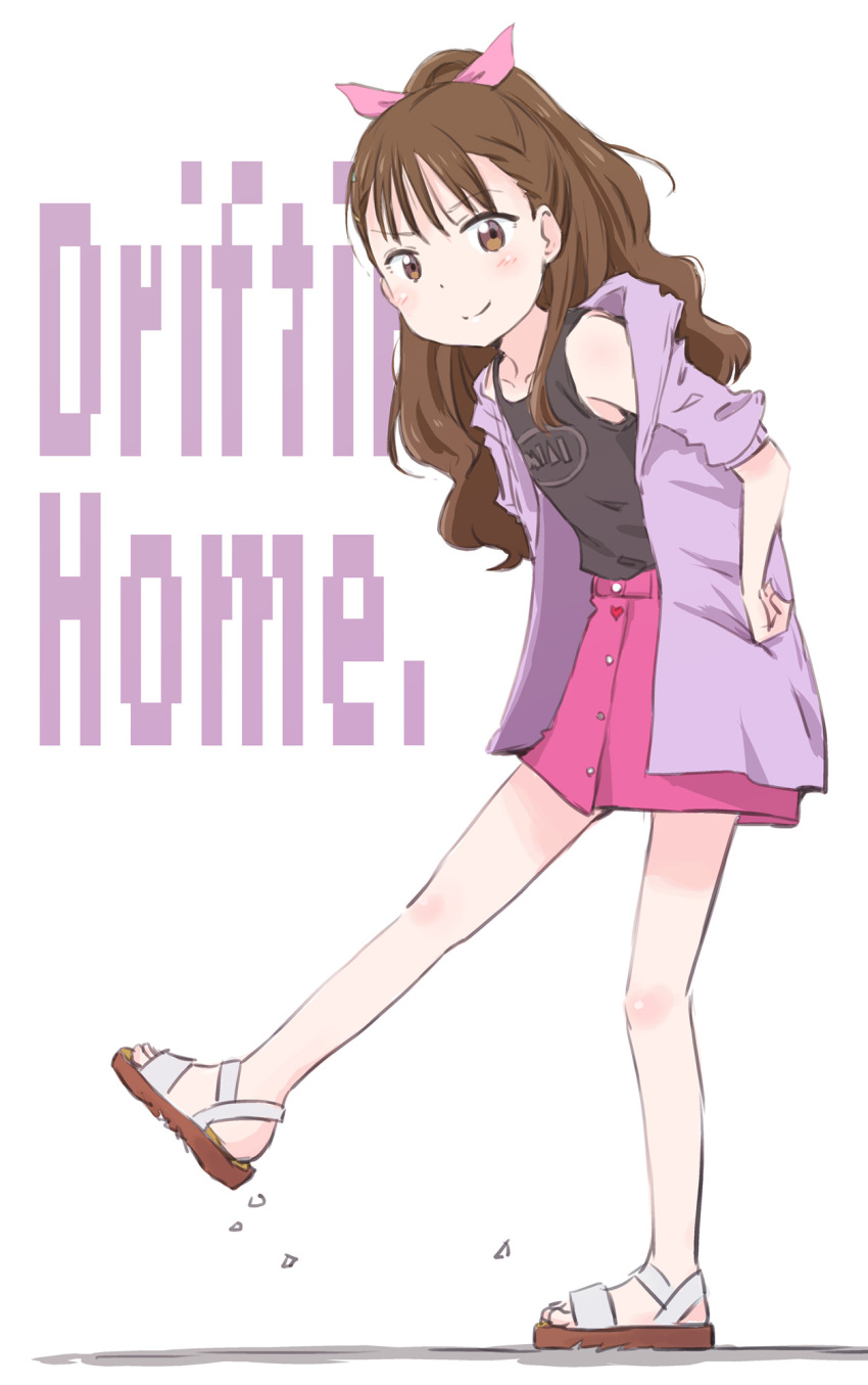 Safebooru - 1girl ame wo tsugeru hyouryuu danchi black shirt blush bow ...