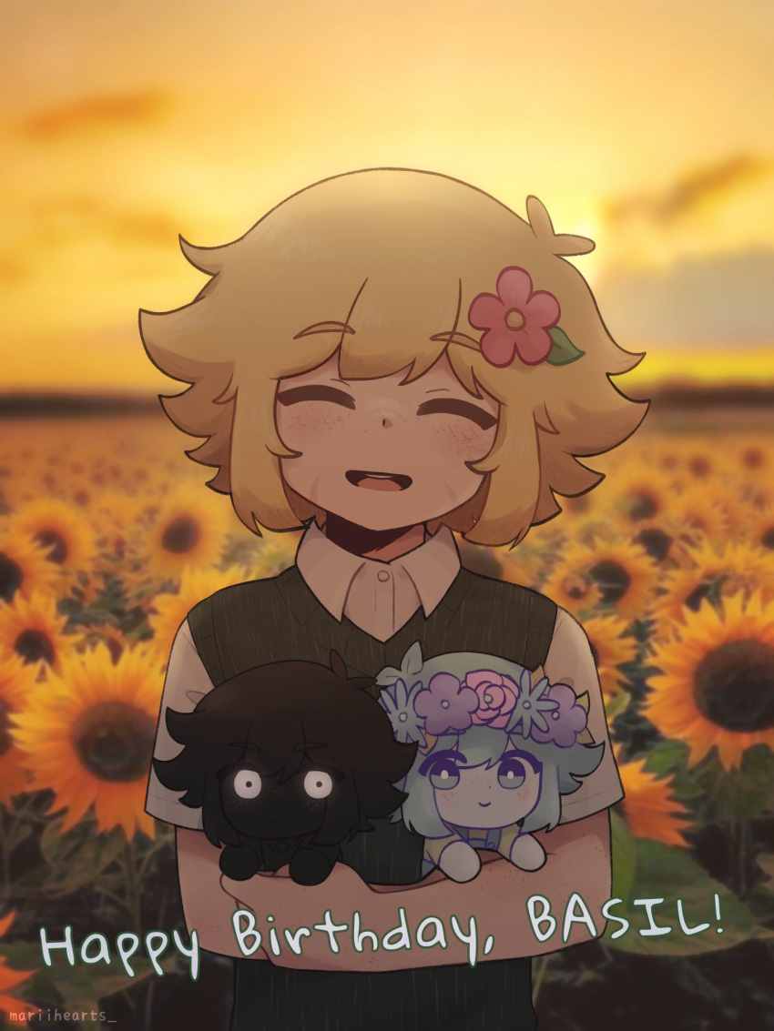 Safebooru - 1boy basil (faraway) (omori) basil (headspace) (omori) basil (omori) blonde hair ...