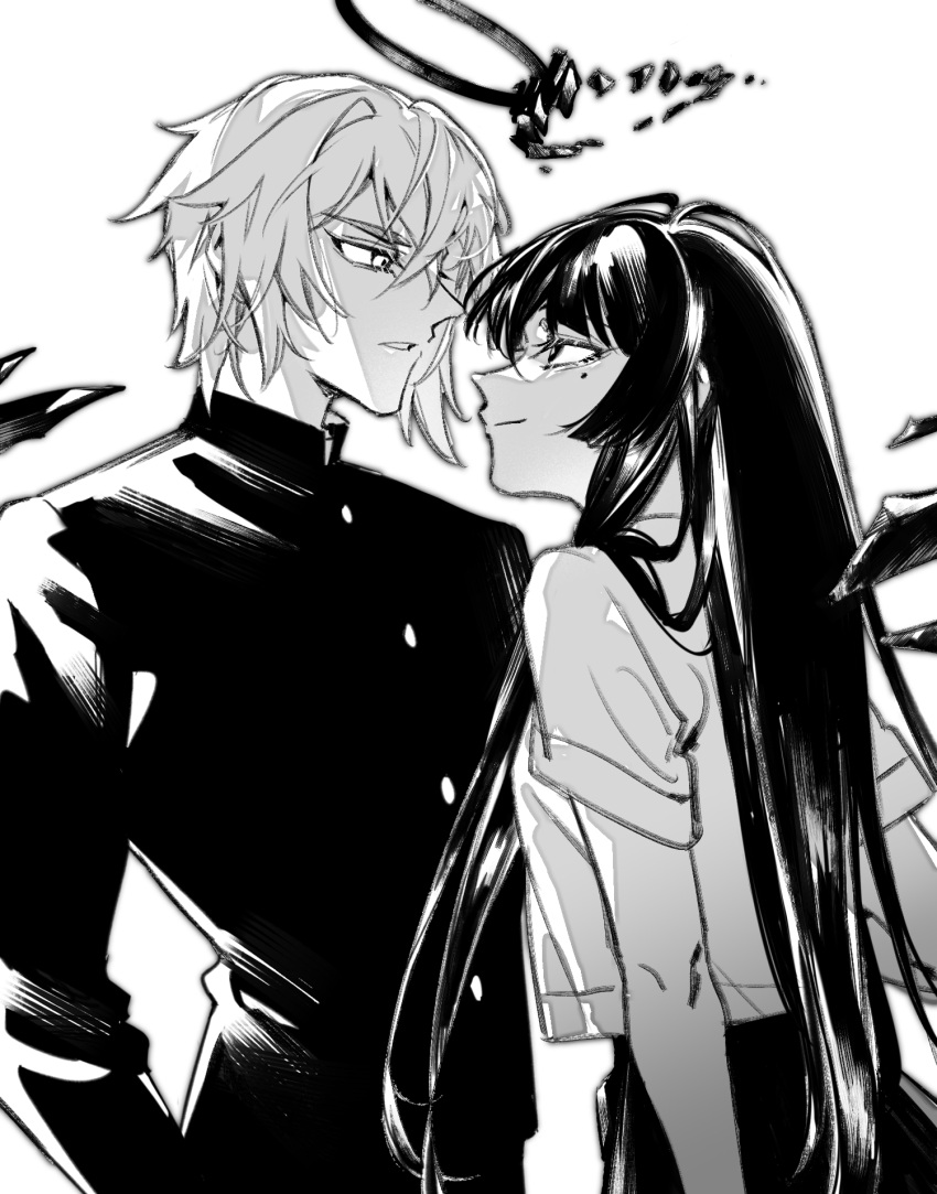 Safebooru - 1boy 1girl arknights buttons chinese commentary closed mouth commentary request ...