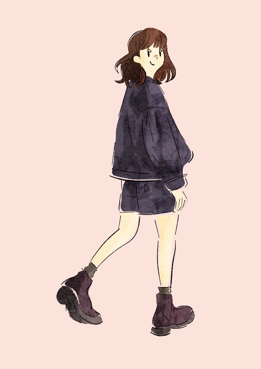 Safebooru - 1girl absurdres arms at sides black coat black footwear black shorts black socks ...