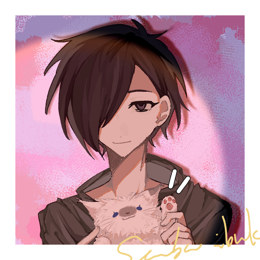 Safebooru - 1boy aiba ibuki animal beilucajuhun99ci black hair black ...