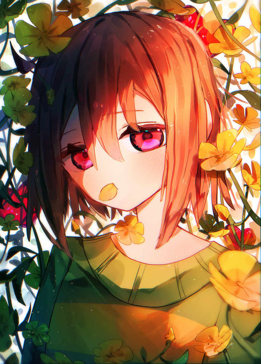Safebooru - 1other absurdres brown hair bud buttercup (flower) chara ...