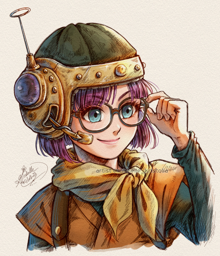 Safebooru - 1girl adjusting eyewear artist name black-framed eyewear blue eyes chrono trigger ...