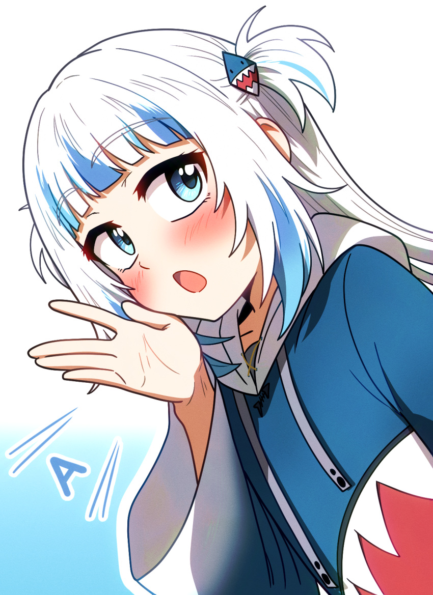 Safebooru - 1girl blue eyes blue hair blush collarbone ddolbang gawr gura highres hololive ...