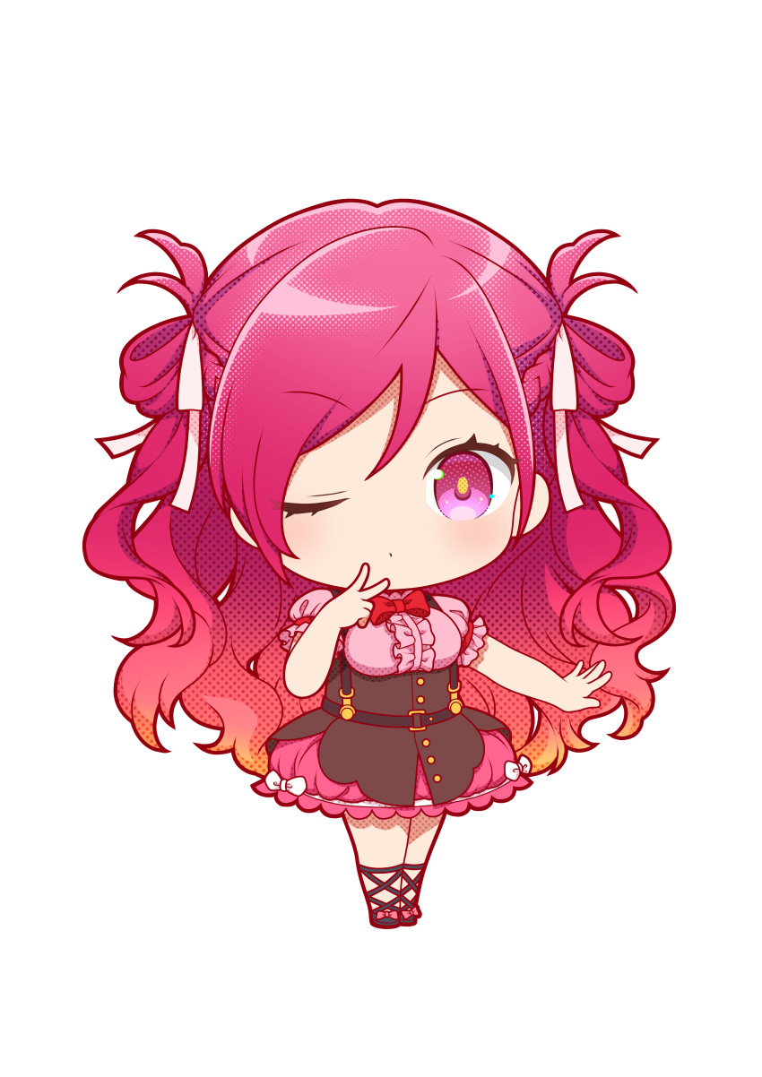 Safebooru - 1girl absurdres black footwear blush brown dress chibi ...