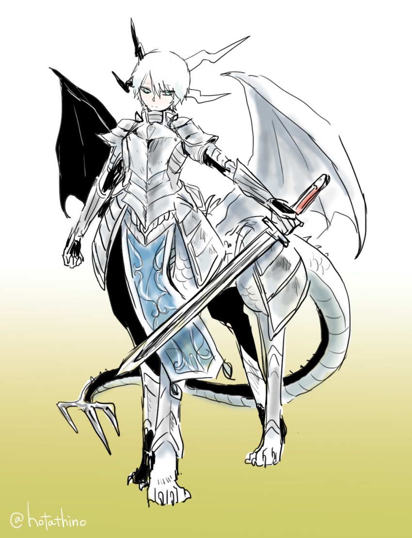 Safebooru - 1boy armor blue eyes centauroid commentary request dragon ...