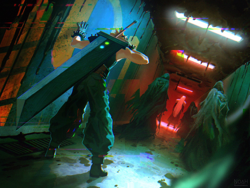 Safebooru - 2boys 3others artist name bare arms belt black footwear ...