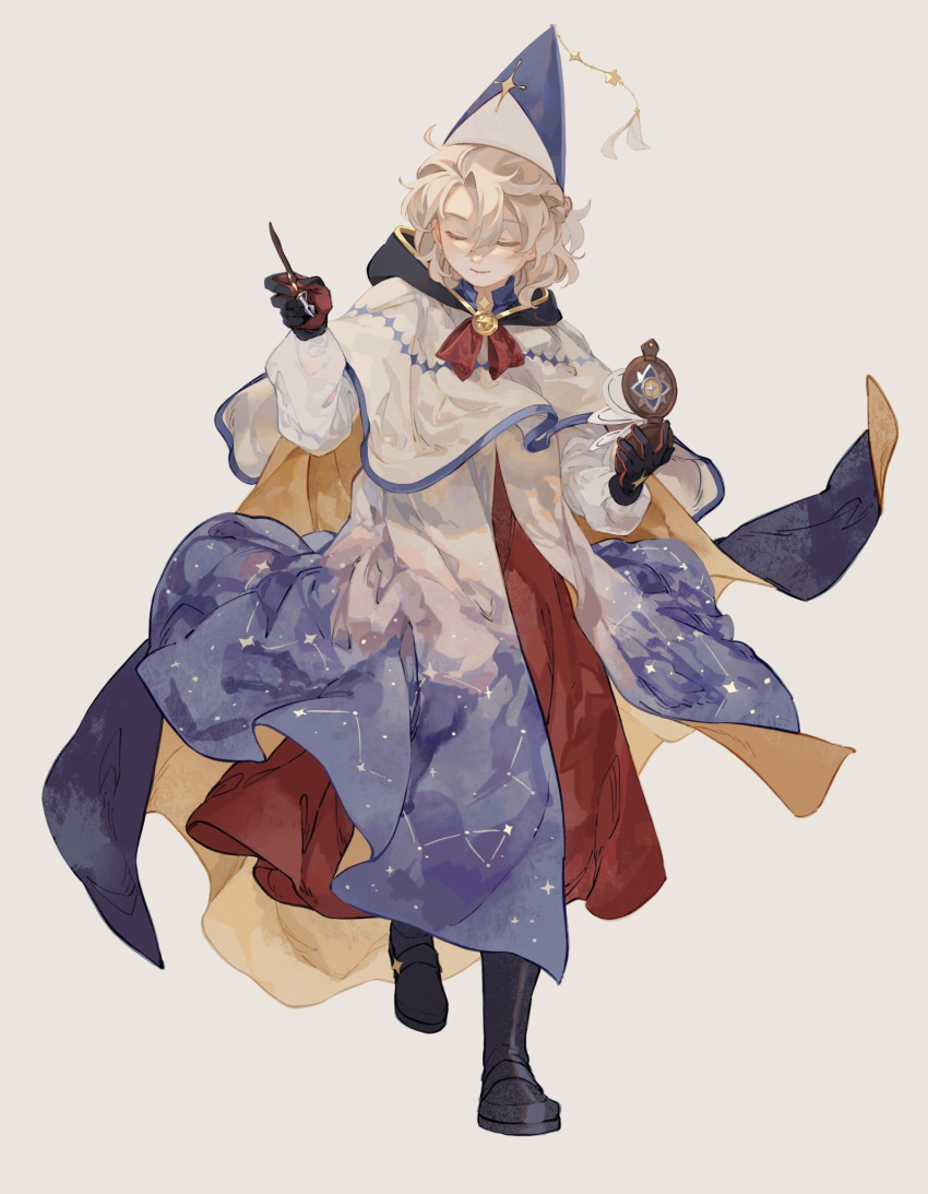 Safebooru - 1boy albedo (genshin impact) alternate costume bishounen blonde hair blue hat blue ...