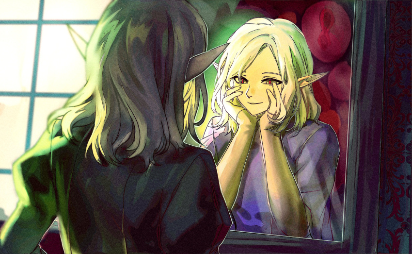 Safebooru - 1boy absurdres androgynous different reflection dungeon ...