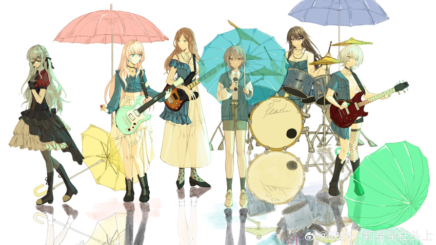 Safebooru - 6+girls absurdres bang dream! bang dream! it's mygo!!!!! bass guitar black choker ...