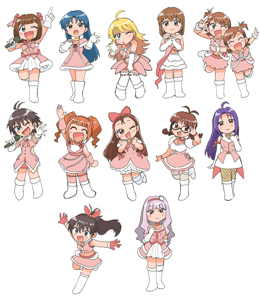 Safebooru - 6+girls ;d ^ ^ akizuki ritsuko amami haruka antenna hair black hair blonde hair ...