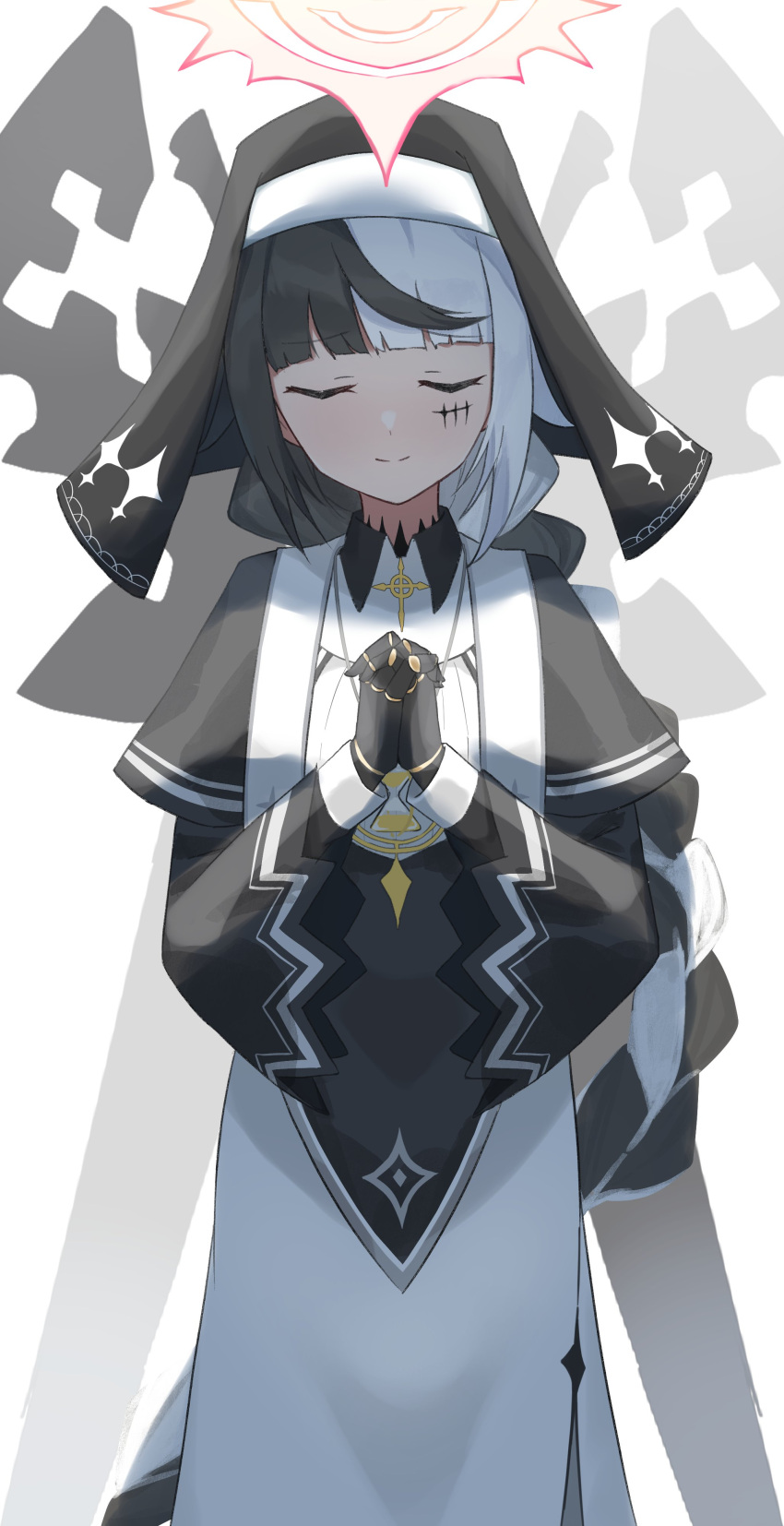 Safebooru - 1girl absurdres arrow cross black capelet black hair borrowed character braid ...