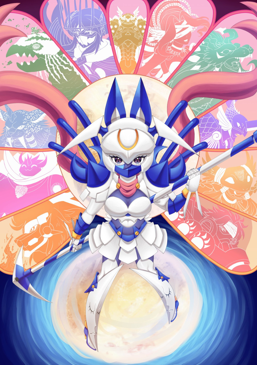 Safebooru - 4girls 6+boys apollomon armor bacchusmon blue hair ceresmon ceresmon medium colored ...