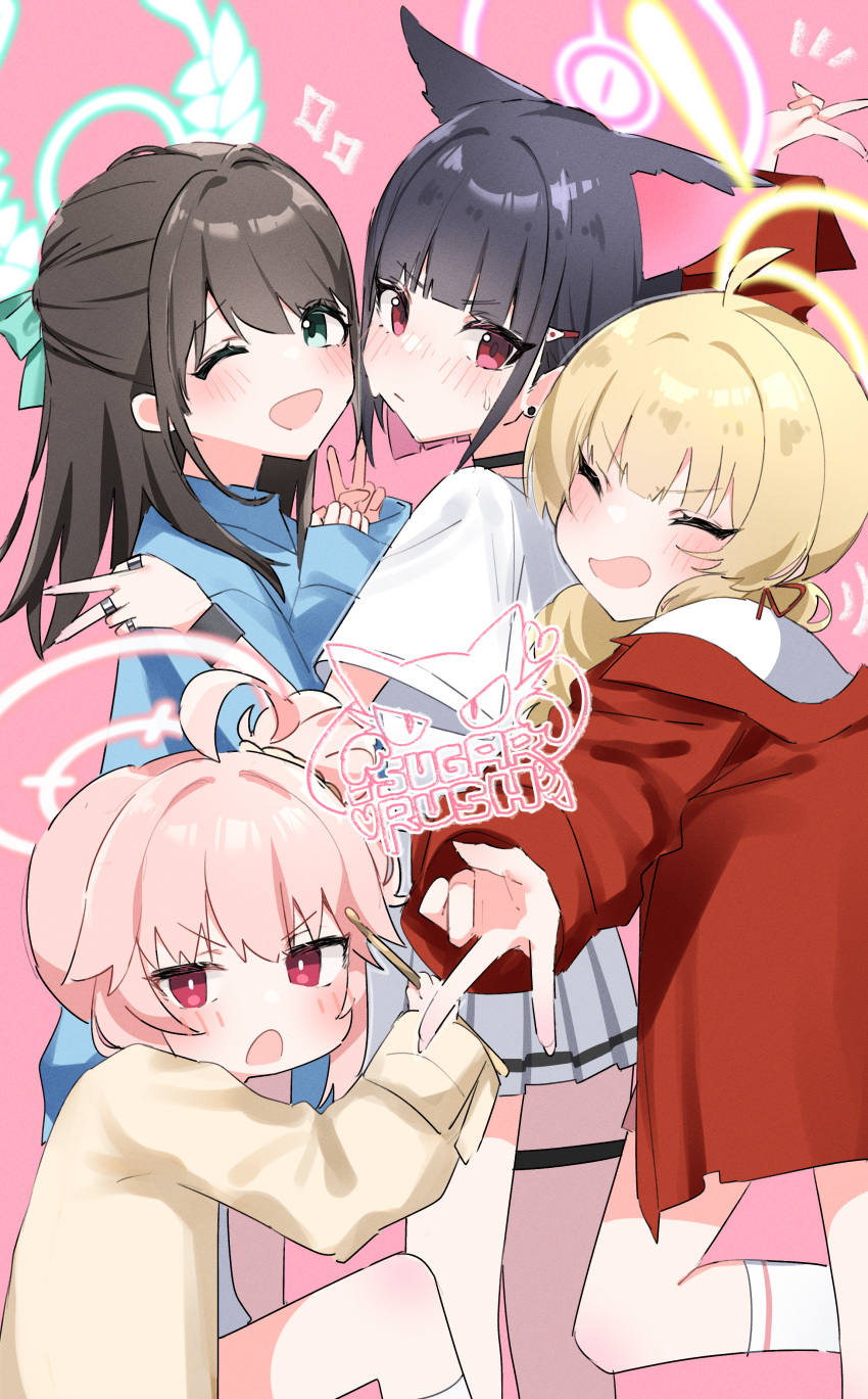 Safebooru - 4girls absurdres after-school sweets club (blue archive) airi (band) (blue archive ...