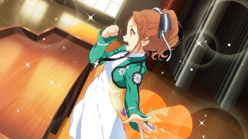 Safebooru - 1girl 22/7 22/7 ongaku no jikan black necktie bow braid brown eyes brown hair ...