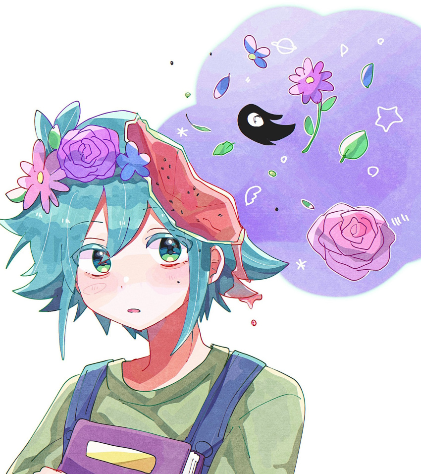 Safebooru - 1boy basil (headspace) (omori) basil (omori) blue overalls ...