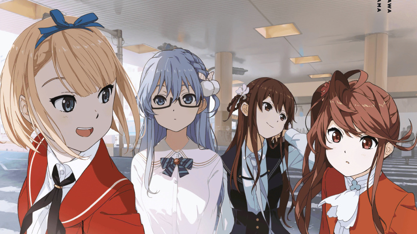 Safebooru - 22/7 22/7 ongaku no jikan 4girls black-framed eyewear blonde hair blue eyes blue ...