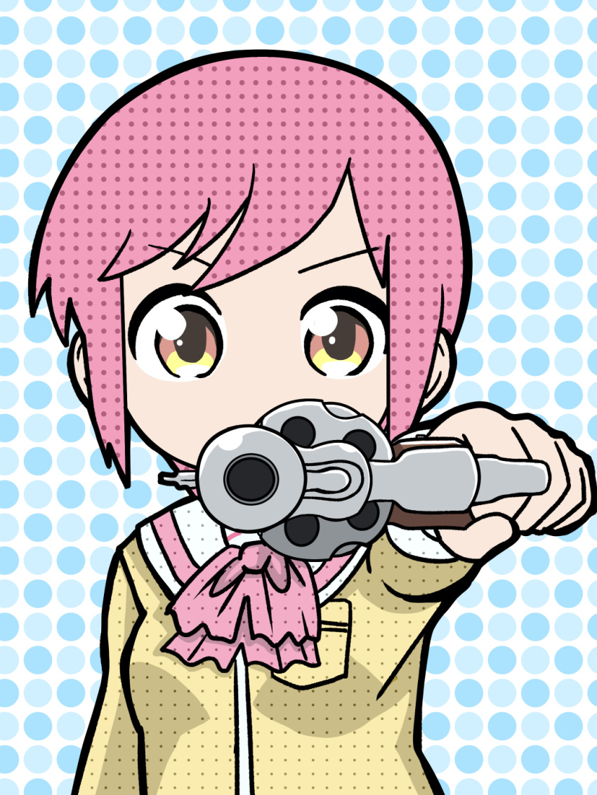 Safebooru - 1girl a-king ascot gun highres holding holding gun holding ...