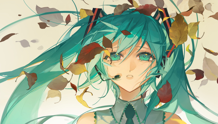 Safebooru - 1girl absurdres aqua eyes aqua hair aqua necktie collared shirt eyelashes floating ...