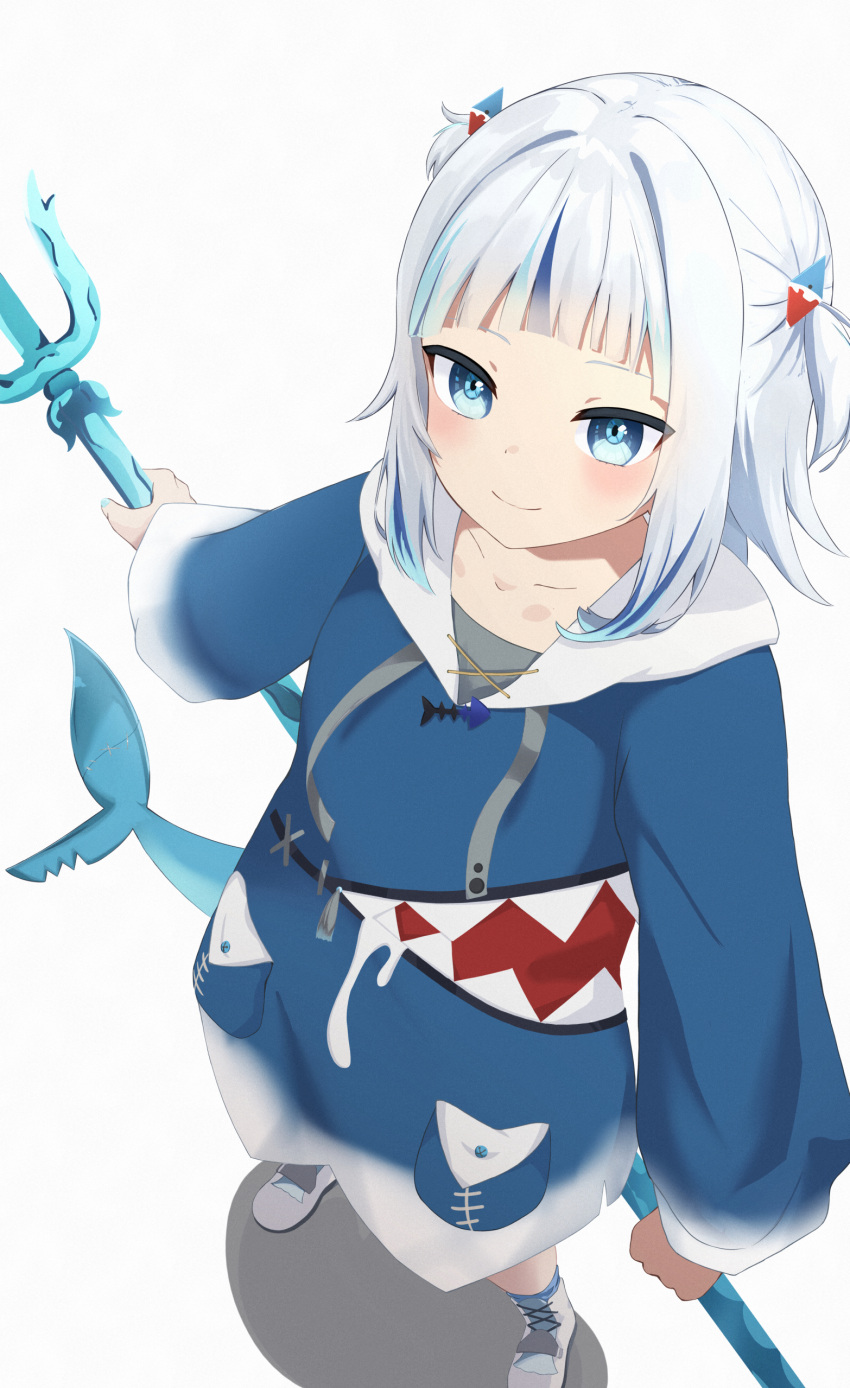 Safebooru - 1girl absurdres animal costume blue eyes blue hair blue hoodie blue socks fins fish ...