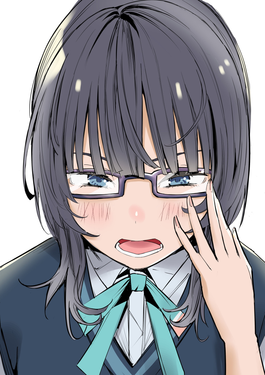Safebooru - 1girl absurdres adjusting eyewear asaka karin bespectacled ...