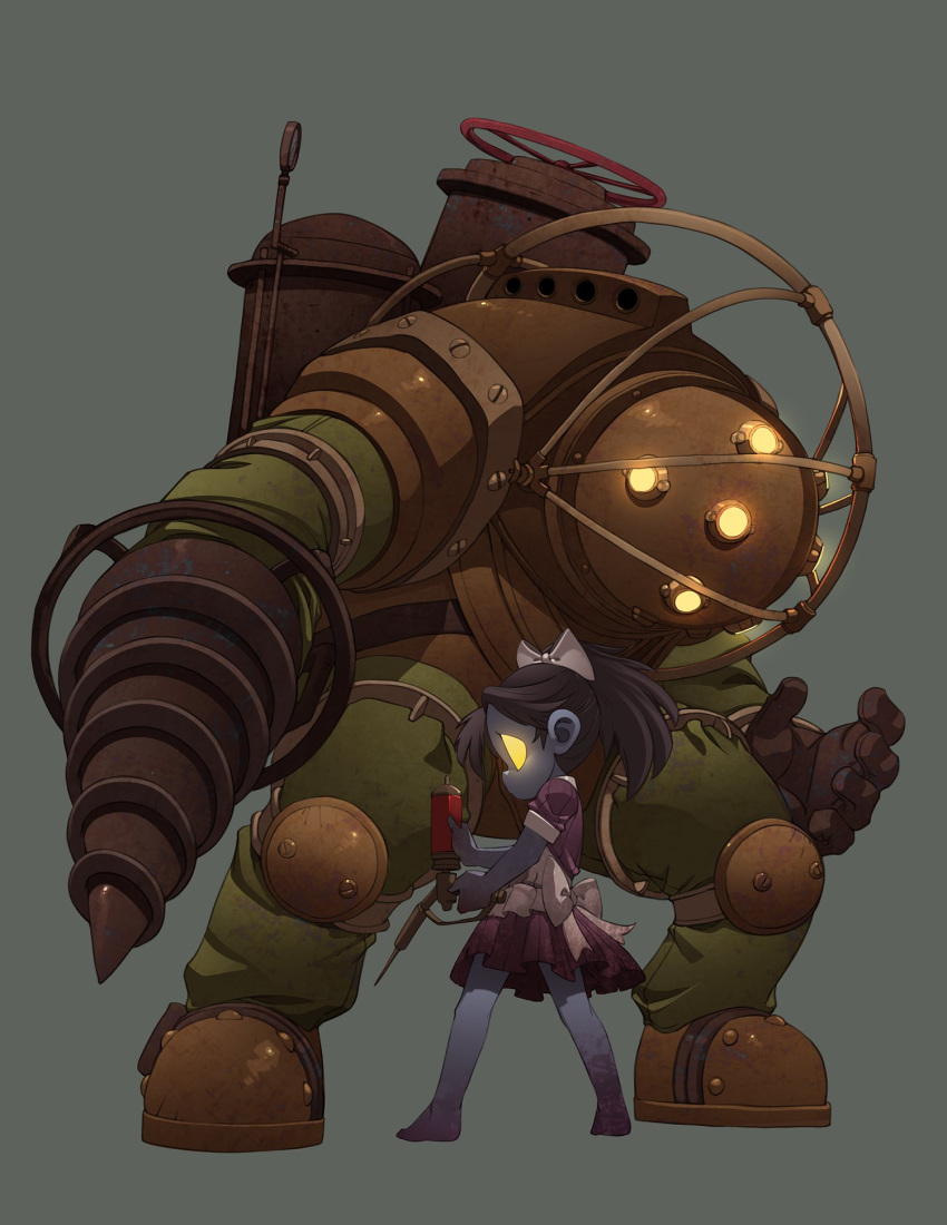 Safebooru - 1boy 1girl barefoot big daddy (bioshock) bioshock (series ...