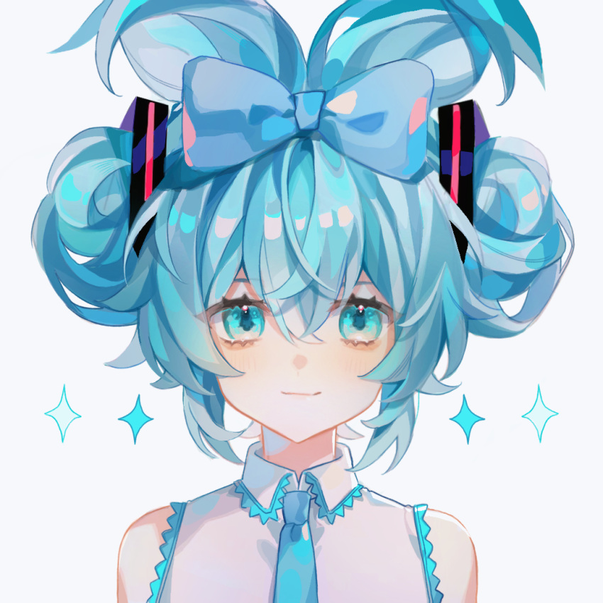 Safebooru - 1girl aegyo sal aqua bow aqua eyes aqua hair aqua necktie ...