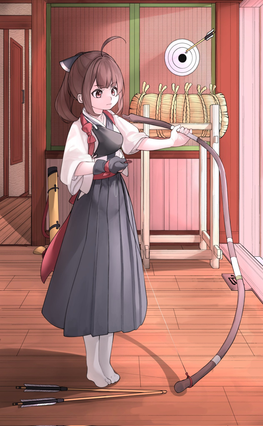 Safebooru - 1girl ahoge alternate costume alternate hairstyle archery ...