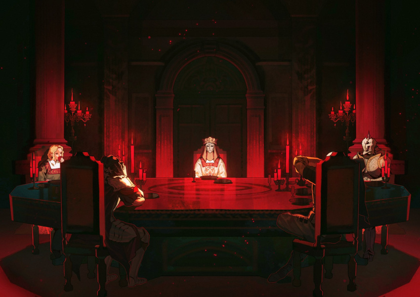 Safebooru - 2girls 3boys armor bernahl (elden ring) blonde hair boots ...