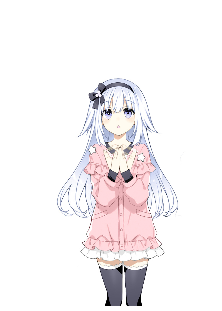 Safebooru - 1girl :o absurdres arusu maria black undershirt clapping ...