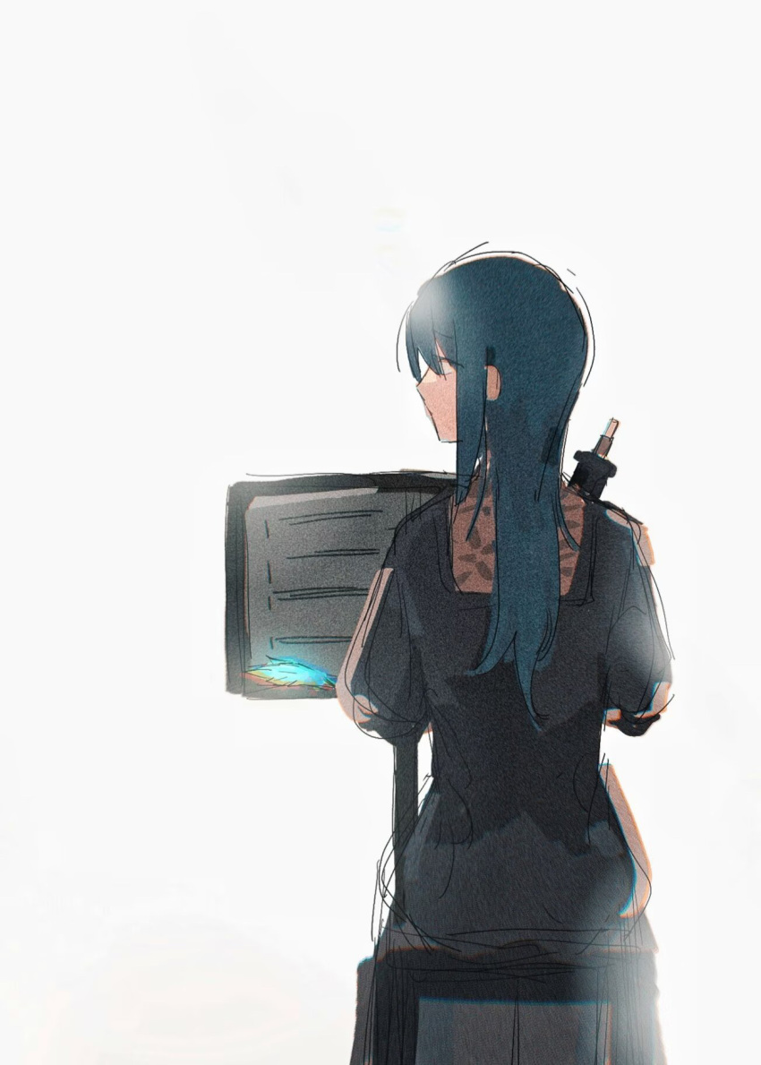 Safebooru - 1girl black dress black hair dress from behind hibike! euphonium highres instrument ...