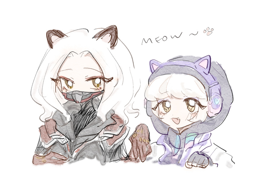 Safebooru - 2girls animal ear headphones animal ears animification apex ...