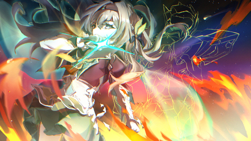 Safebooru - 1girl armor black hairband collared shirt cropped jacket ...